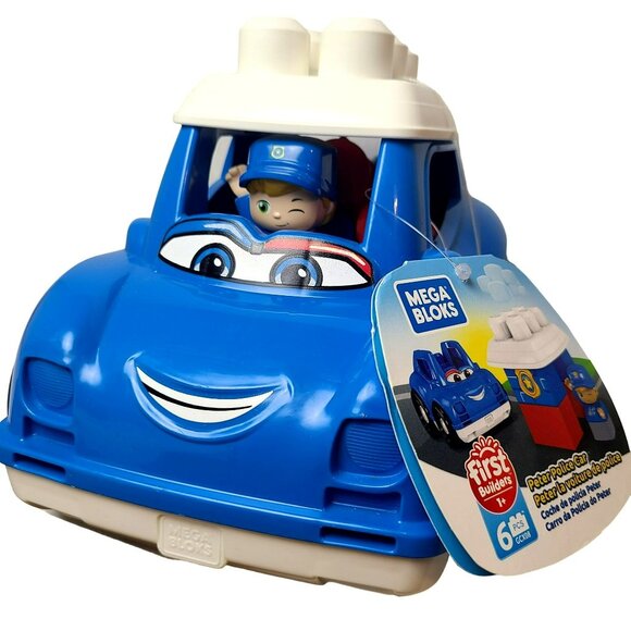 Mega Bloks | Toys | Nwt Mega Bloks First Builders Peter Police Car Big ...